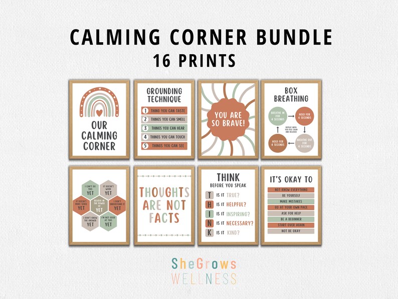 Calming Corner Poster Bundle School Counselor Therapy Office - Etsy