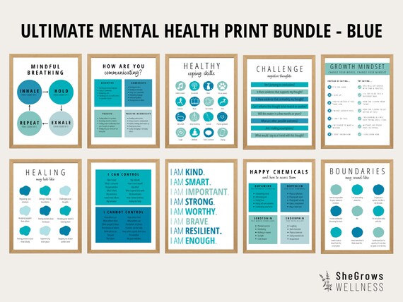Mental Health Poster Therapy Office Decor Coping Skills - Etsy