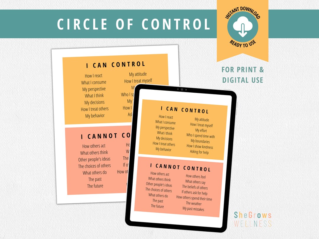 In My Control Poster, Therapist, Mental Health Print, School Counseling ...