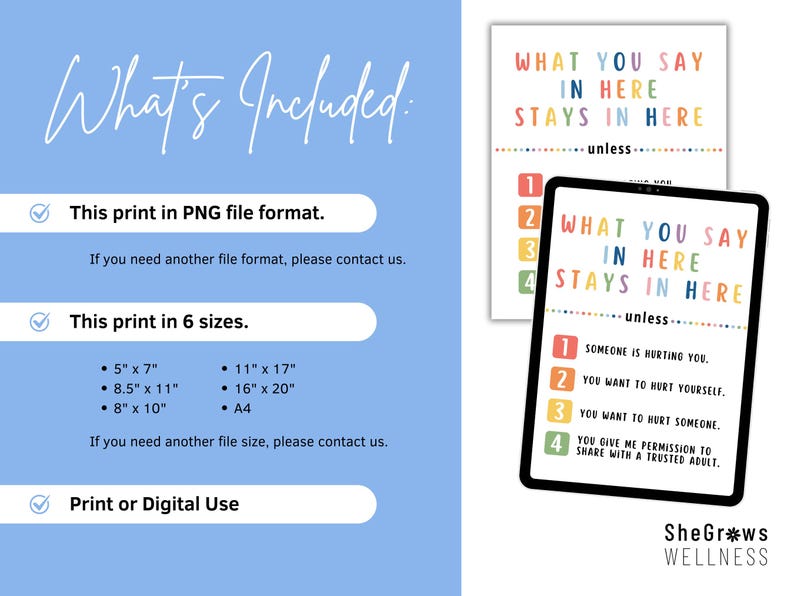 Confidentiality Poster, School Counselor, Therapy Office Decor ...