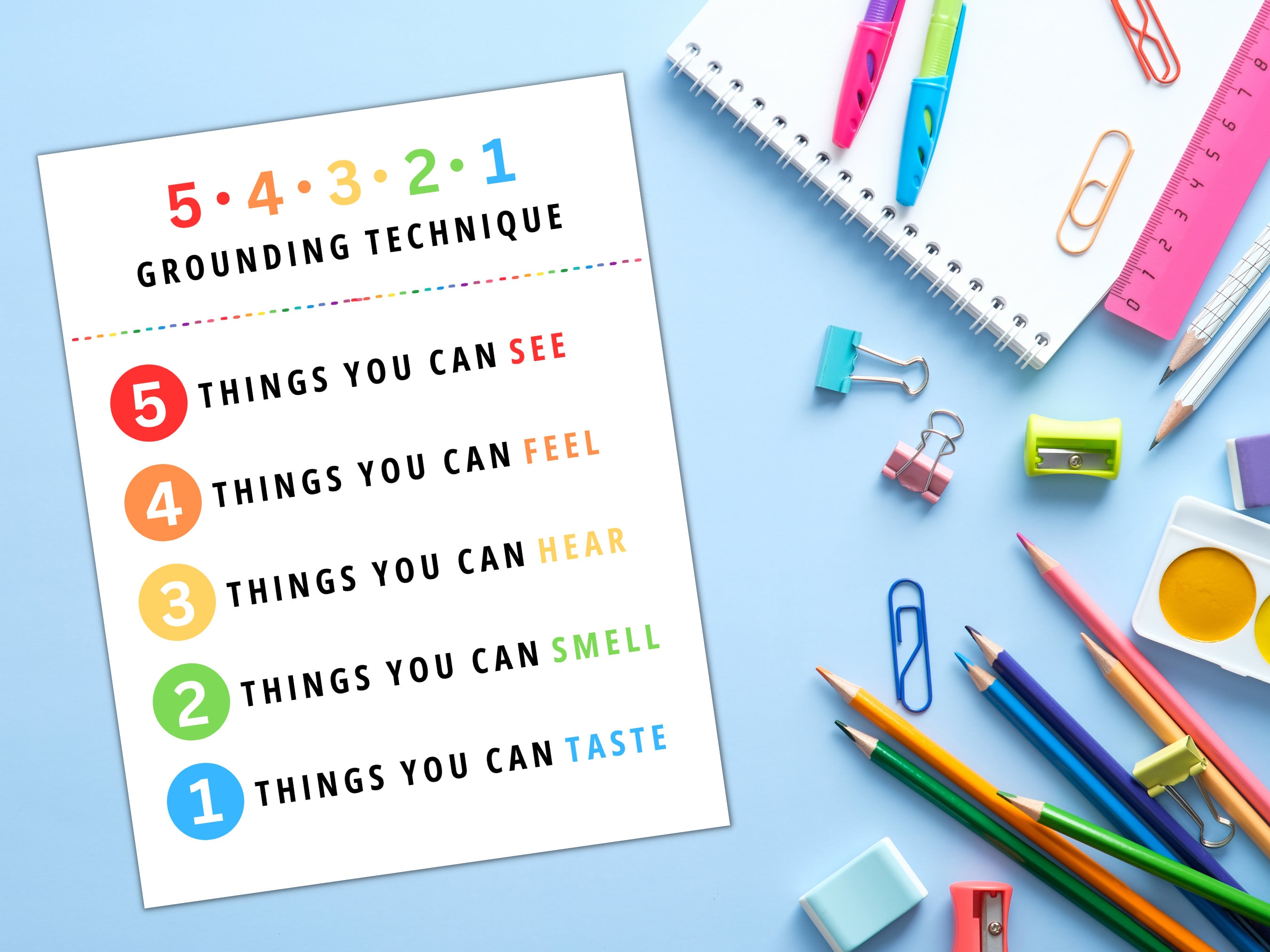 Grounding Technique, Mindfulness, Therapy Worksheet, Calming Corner ...