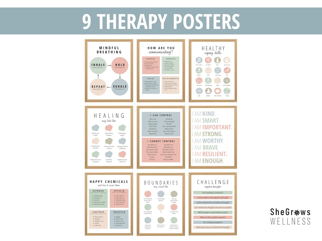 Mental Health Poster, Therapy Office Decor, Coping Skills, Growth ...