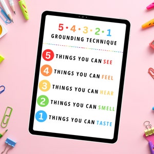 Grounding Technique, Mindfulness, Therapy Worksheet, Calming Corner ...