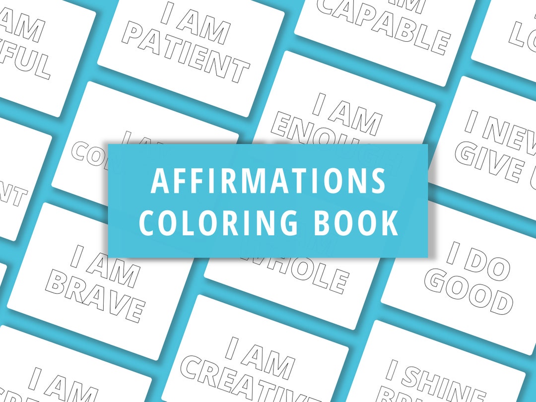 Affirmations Coloring Book, Mental Health Coloring Pages, Therapy ...