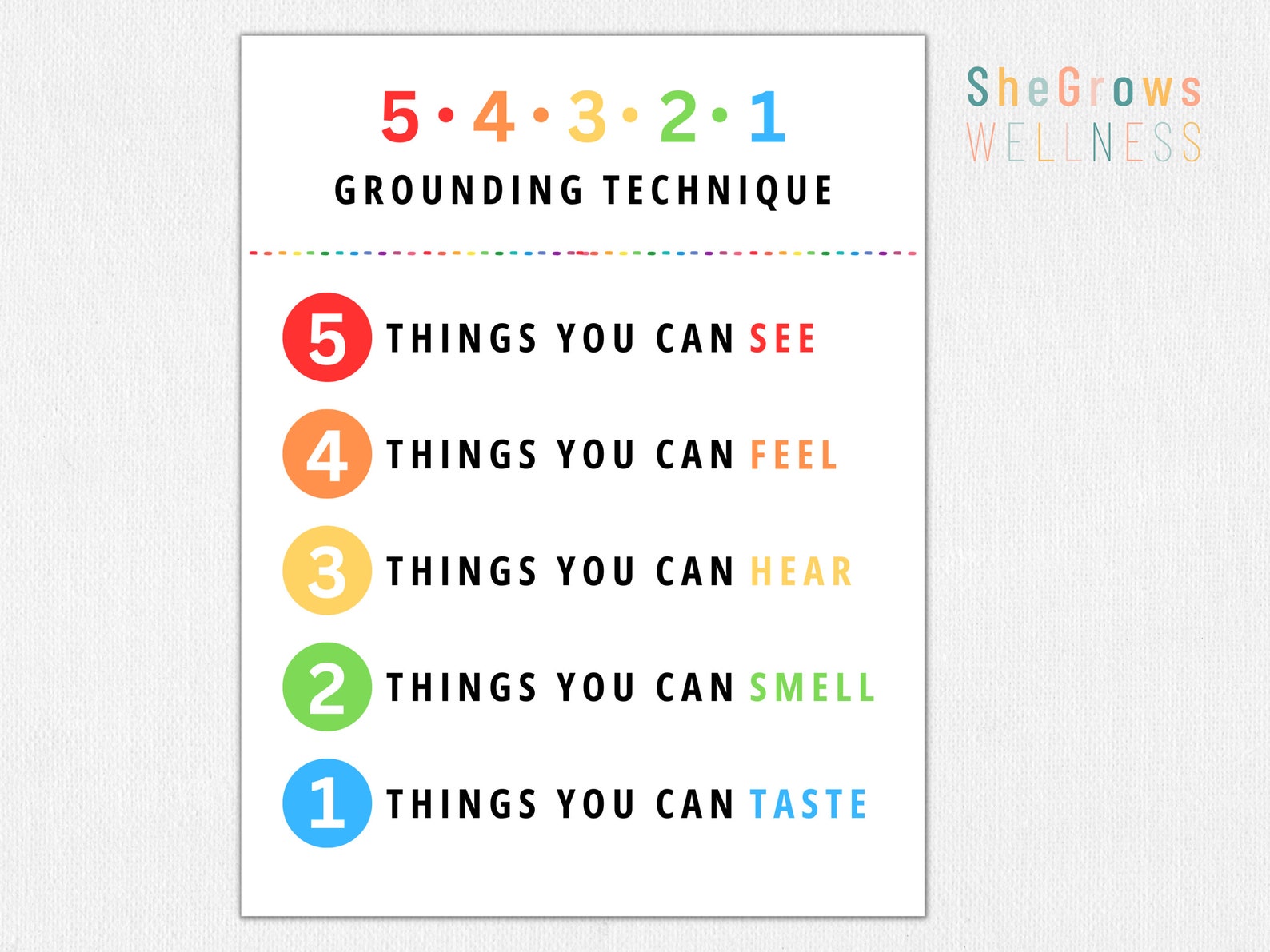 Grounding Technique, Mindfulness, Therapy Worksheet, Calming Corner ...