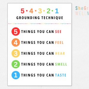 Grounding Technique, Mindfulness, Therapy Worksheet, Calming Corner ...