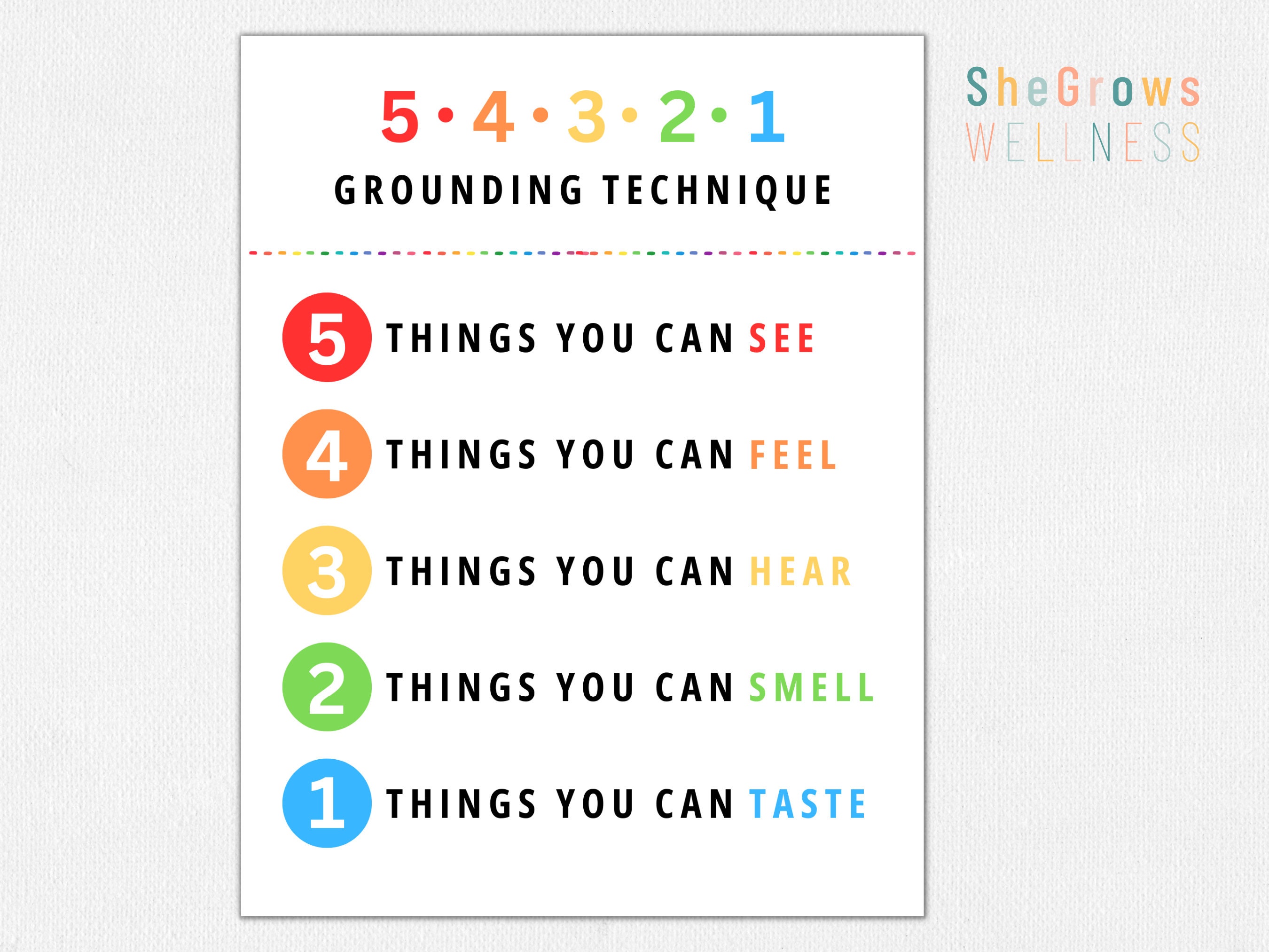 Grounding Technique, Mindfulness, Therapy Worksheet, Calming Corner ...