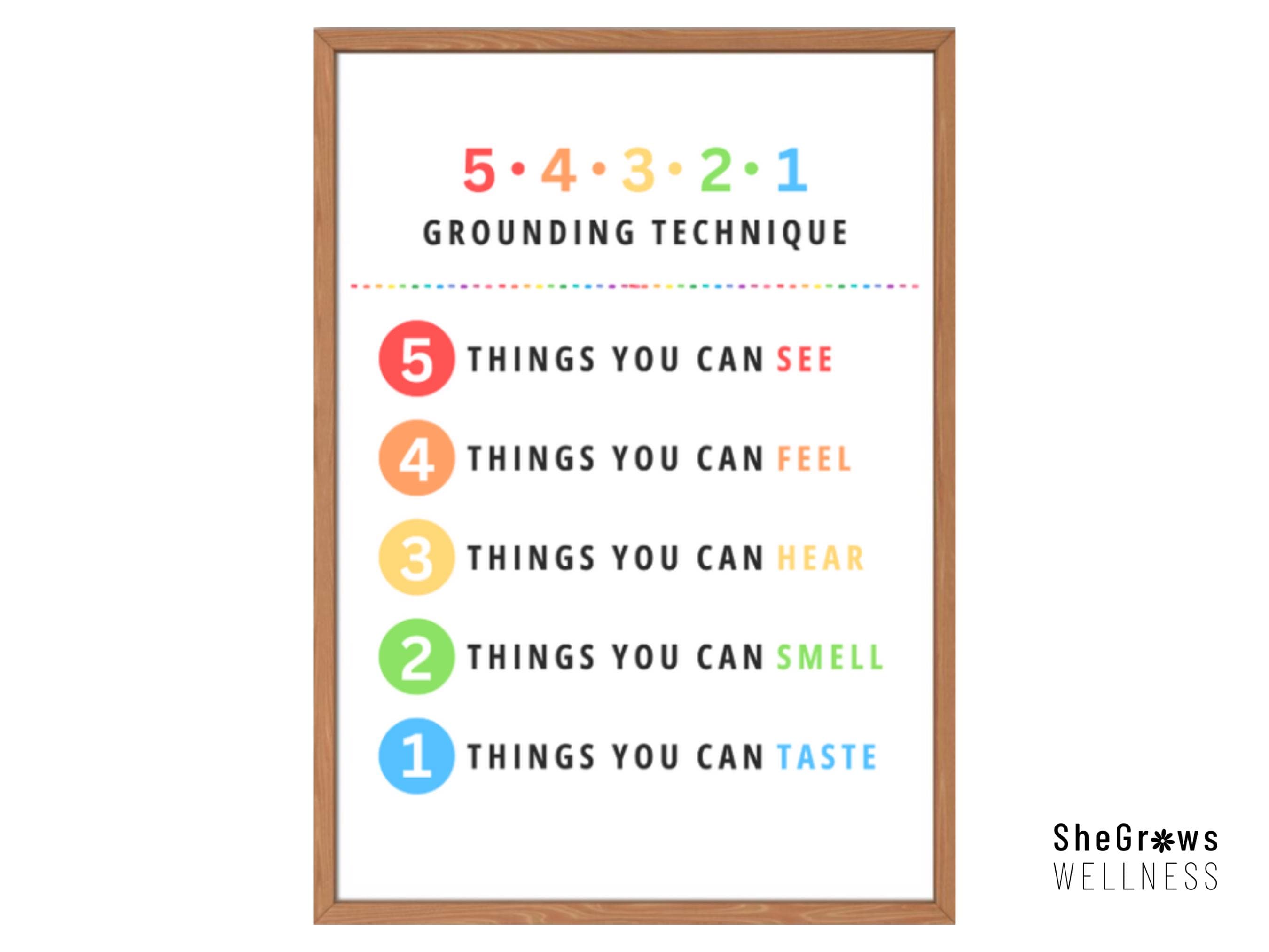 Grounding Technique, Mindfulness, Therapy Worksheet, Calming Corner ...