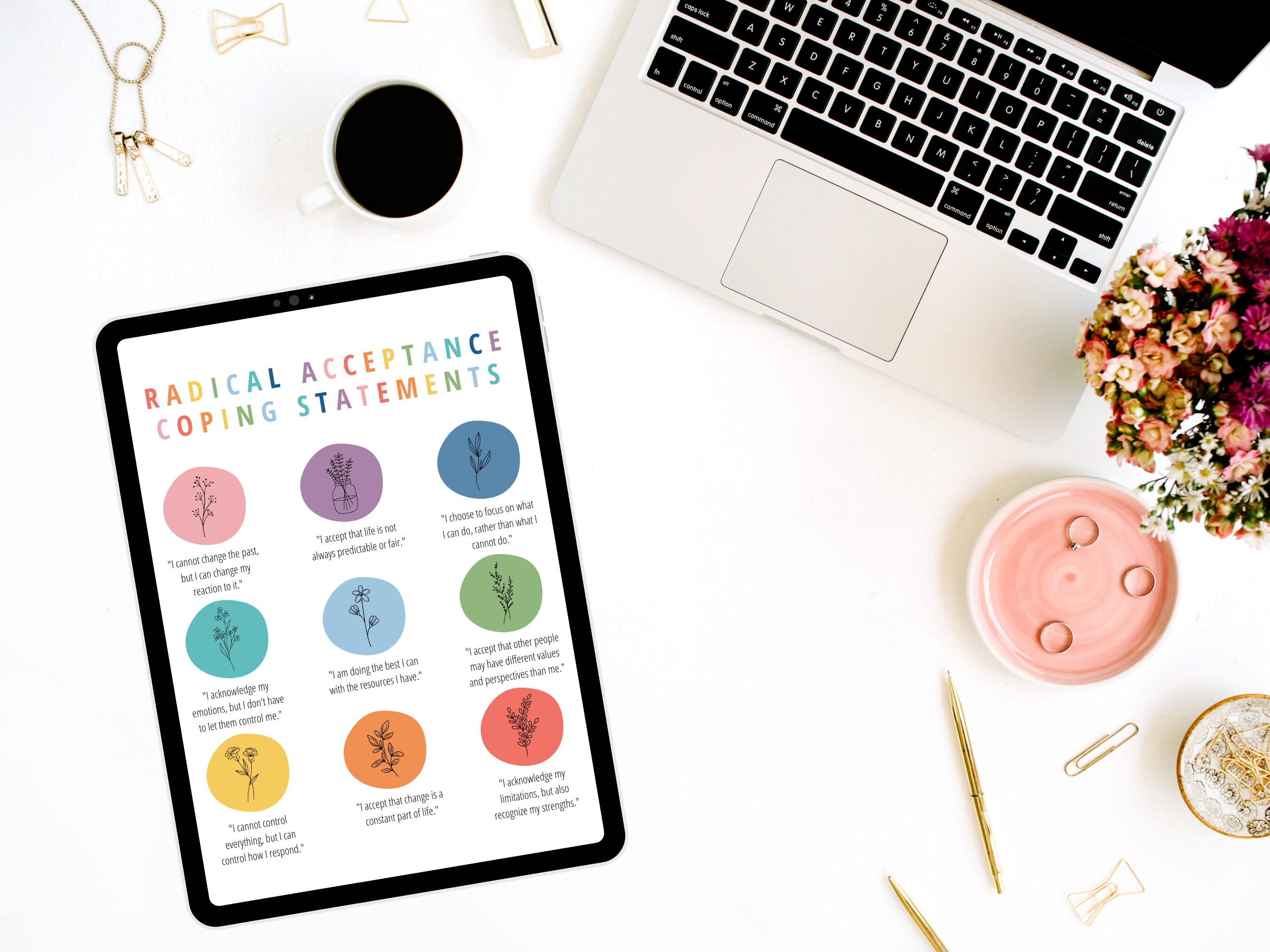 Radical Acceptance Coping Statements, CBT Print, DBT Skills, Therapy ...