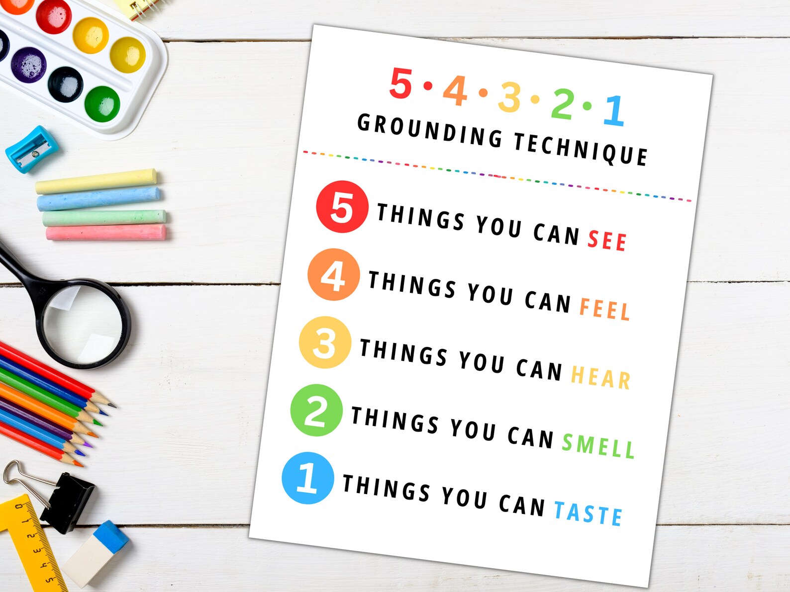 Grounding Technique, Mindfulness, Therapy Worksheet, Calming Corner ...