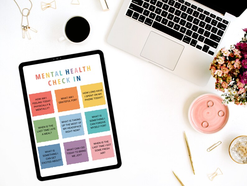 Mental Health Check In CBT Print Therapy Office Decor - Etsy