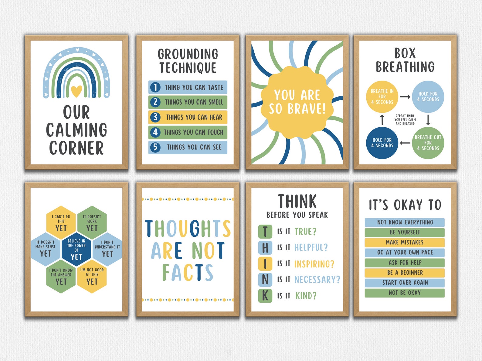 Calming Corner Poster Bundle, School Counselor, Therapy Office Decor ...