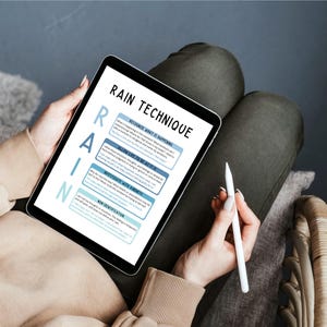 RAIN Technique, Therapy Office Decor, Mental Health Print, DBT Skills ...