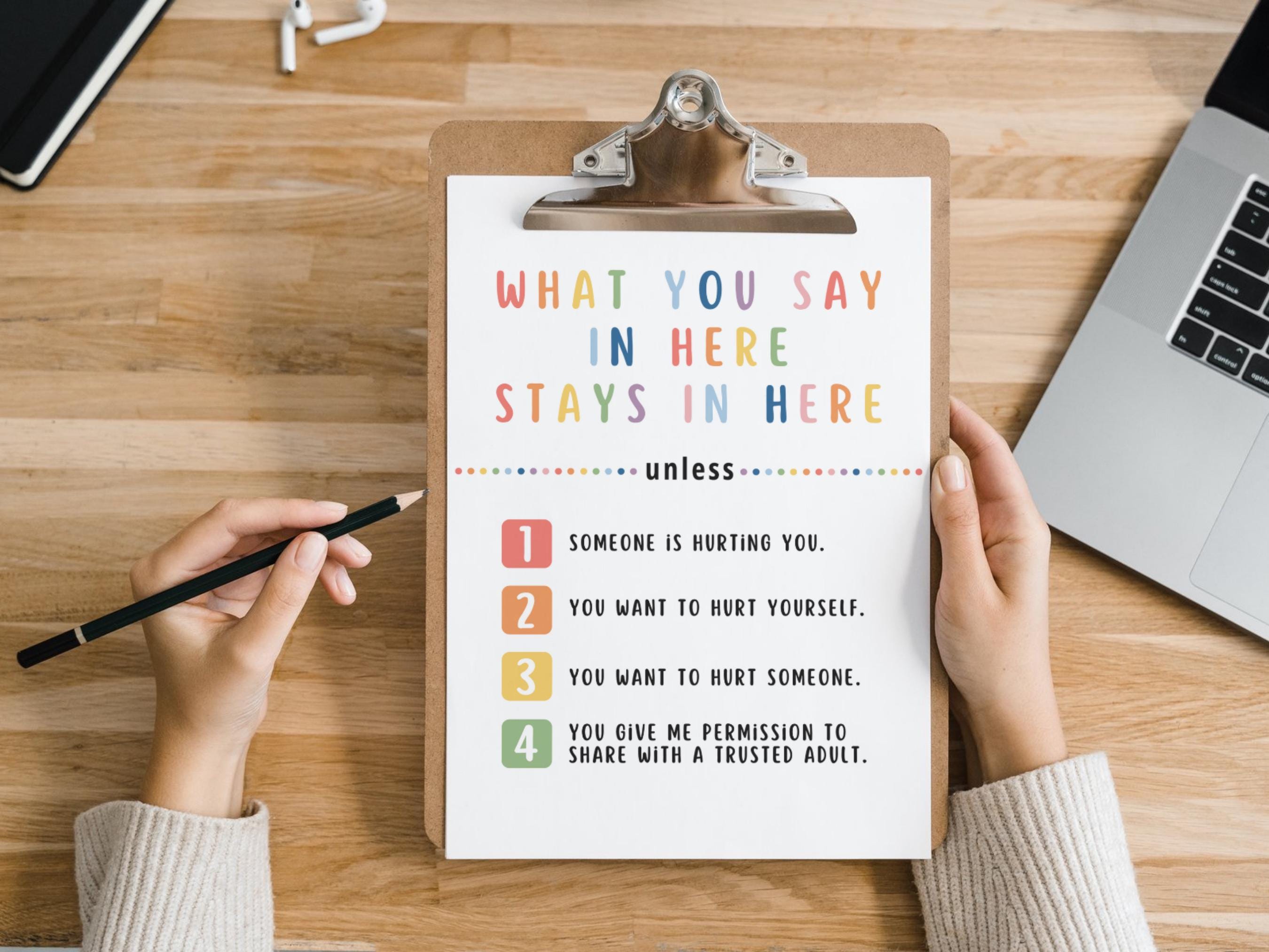 Confidentiality Poster, School Counselor, Therapy Office Decor ...