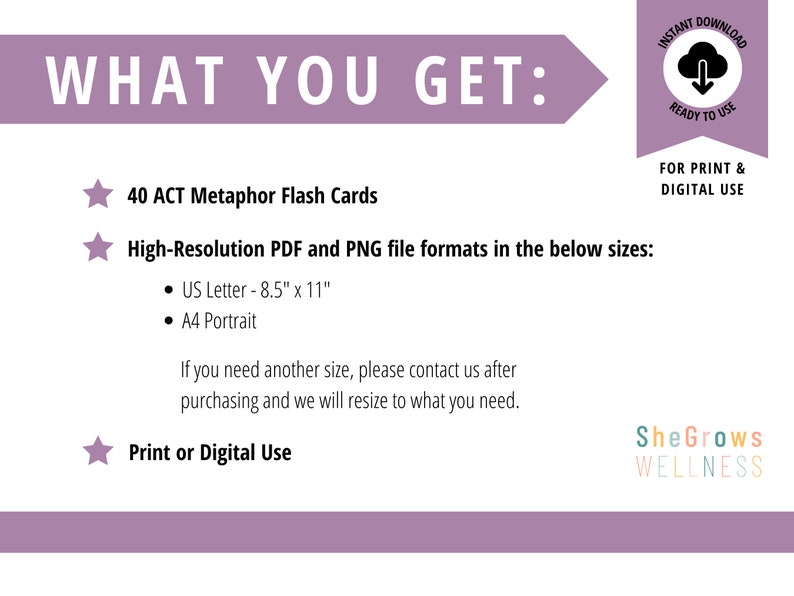 ACT Metaphor Flash Cards, Acceptance and Commitment Therapy Office ...