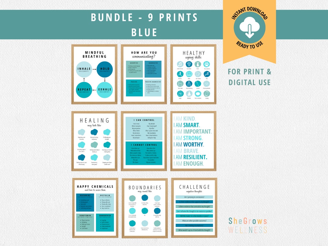 Mental Health Poster, Therapy Office Decor, Coping Skills, Growth ...