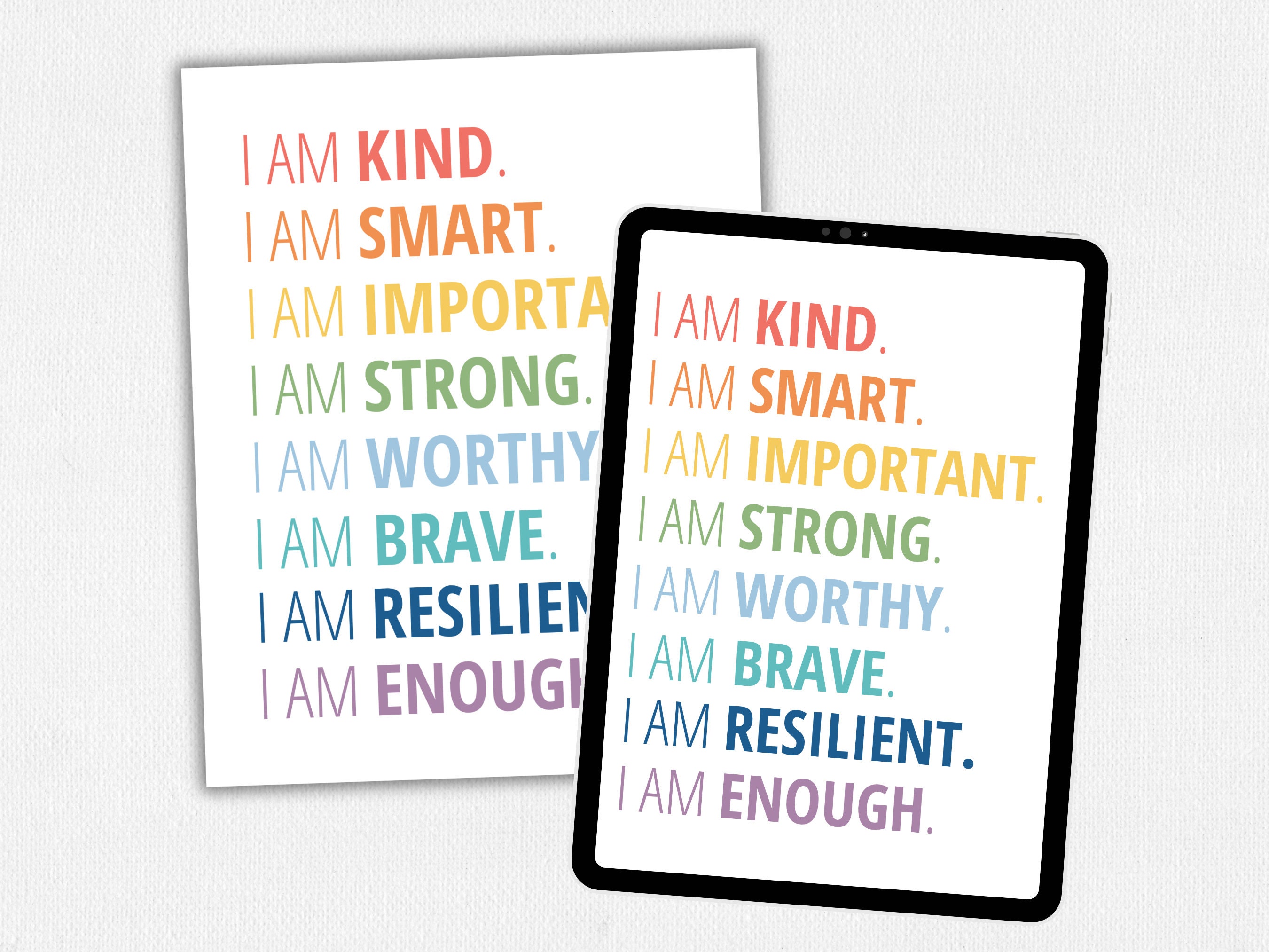 Positive Affirmations for Kids, Feelings Poster, Calming Corner ...