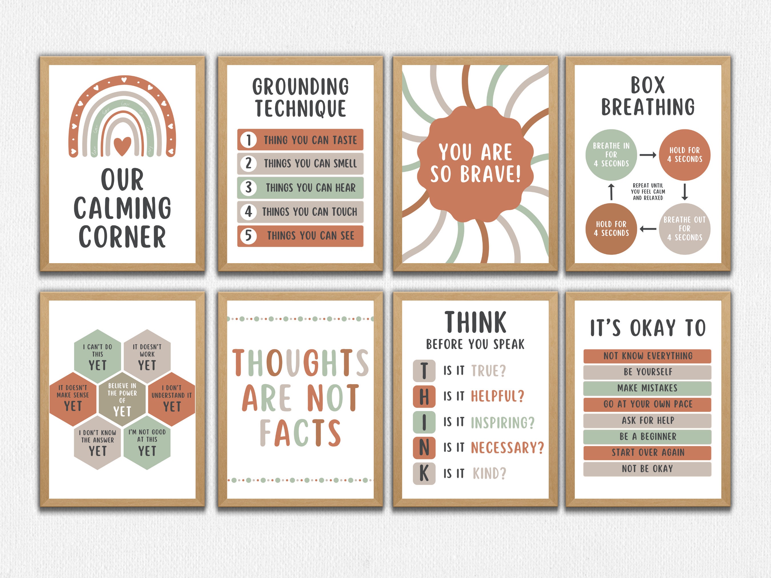 Calming Corner Poster Bundle, School Counselor, Therapy Office Decor ...