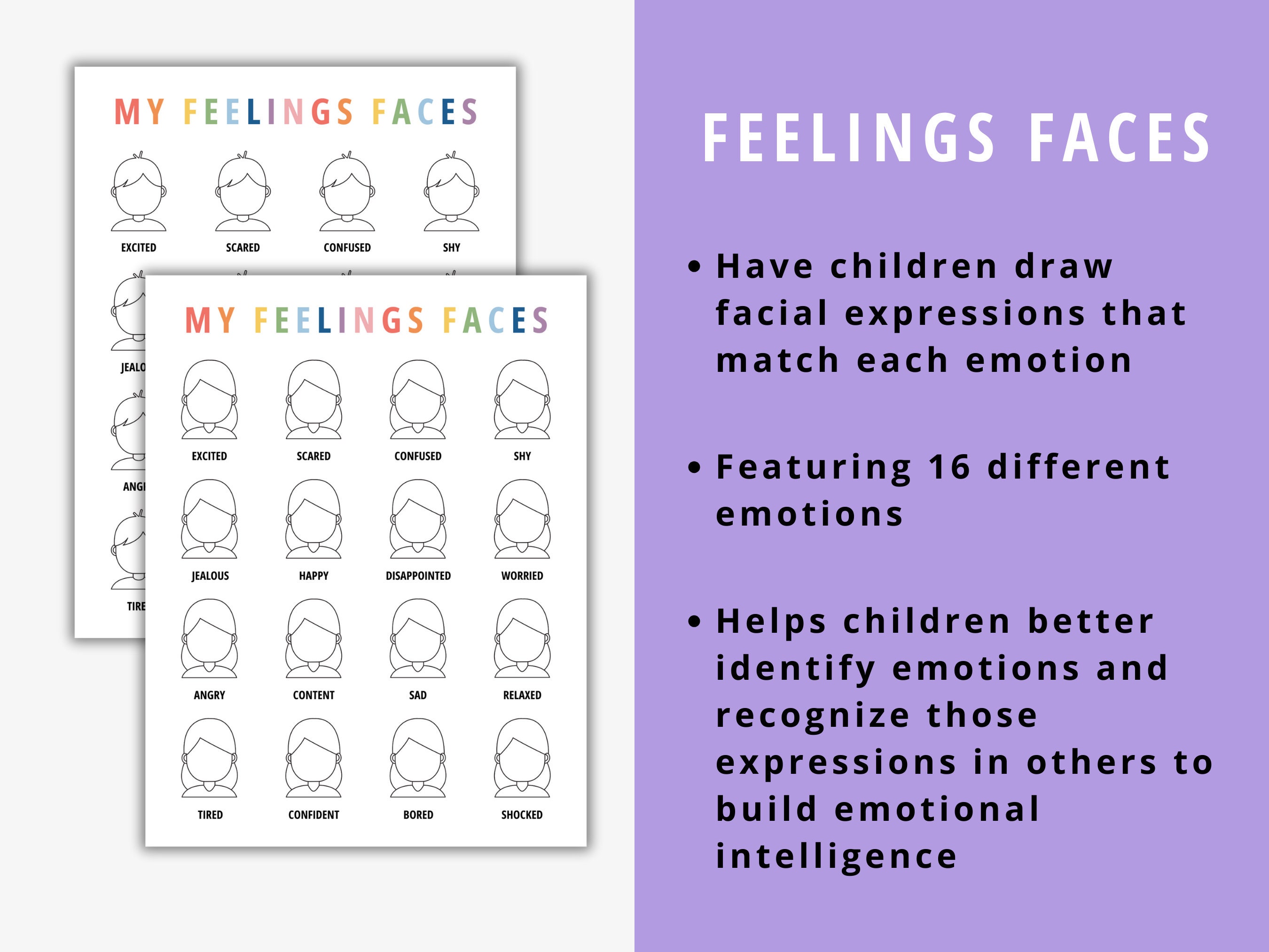 Feelings Poster Zones of Regulation Emotions Worksheet - Etsy