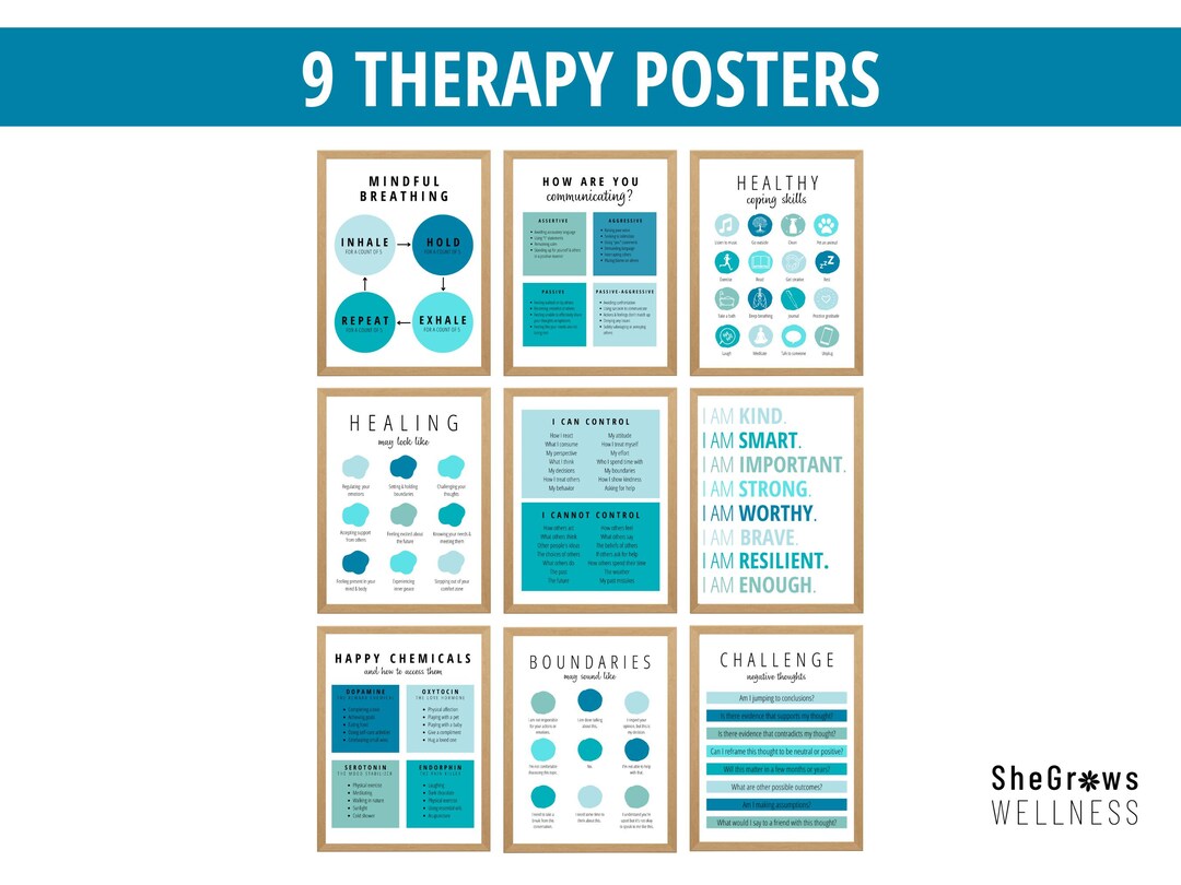 Mental Health Poster, Therapy Office Decor, Coping Skills, Growth ...