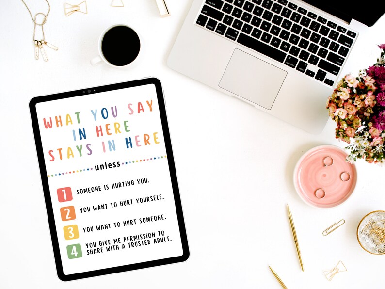 Confidentiality Poster, School Counselor, Therapy Office Decor ...