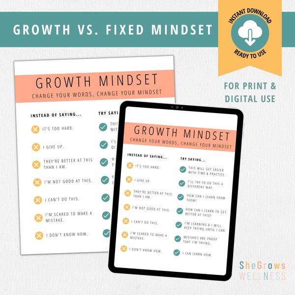 Growth Mindset Poster - Etsy