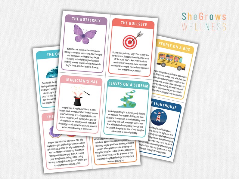 ACT Metaphor Flash Cards Acceptance and Commitment Therapy - Etsy