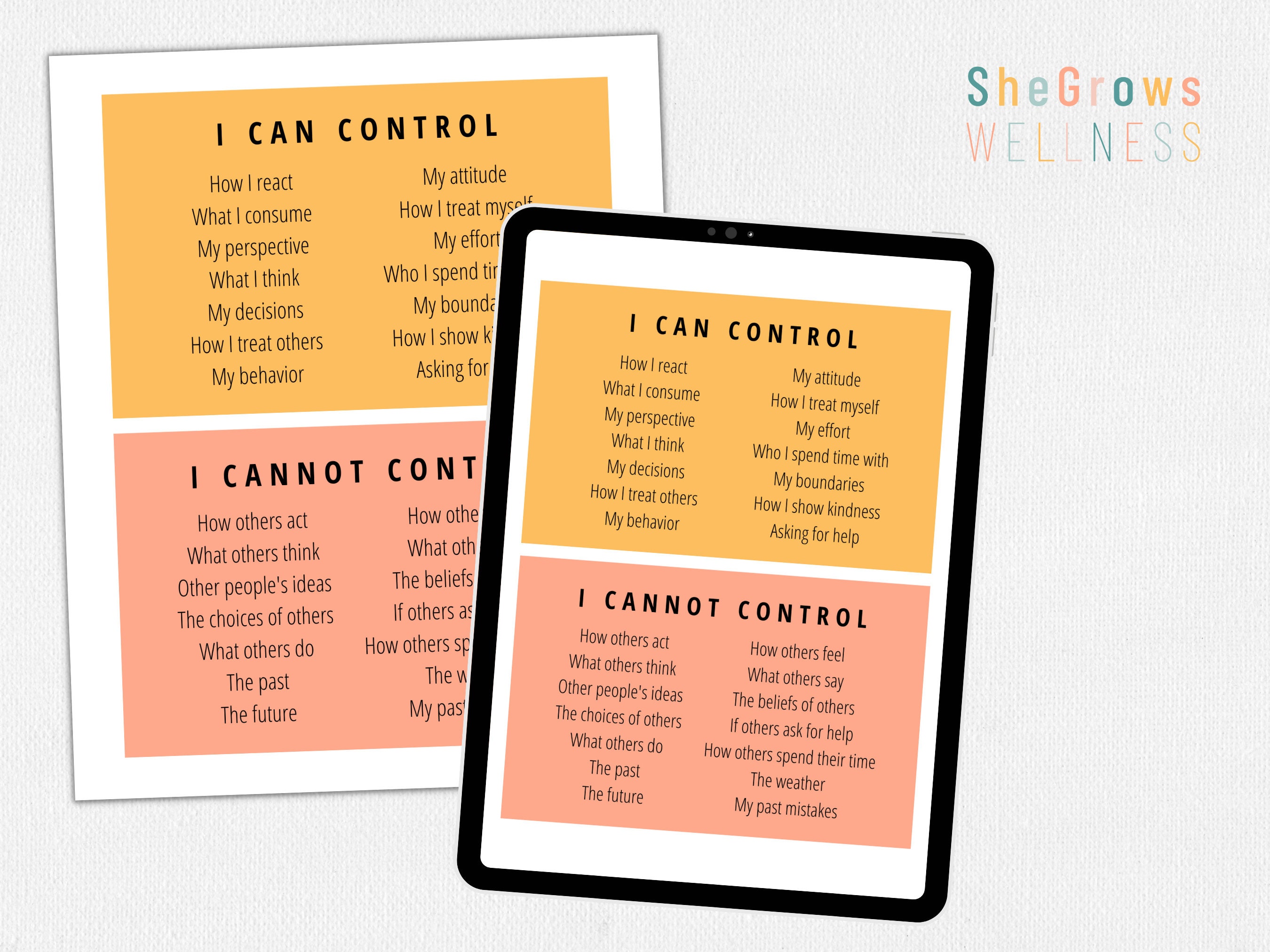In My Control Poster, Therapist, Mental Health Print, School Counseling ...