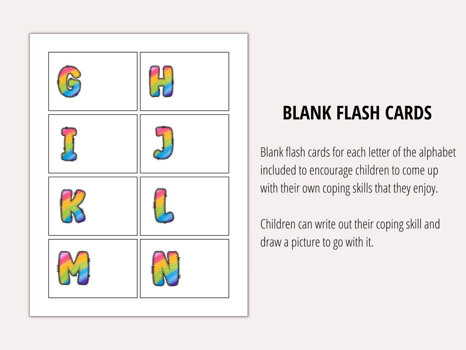 Alphabet Kid Coping Skills Flash Cards, Play Therapy, Coping Skills ...