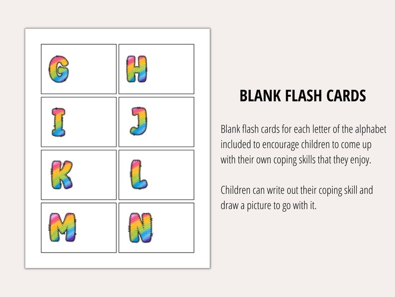 Alphabet Kid Coping Skills Flash Cards, Play Therapy, Coping Skills ...
