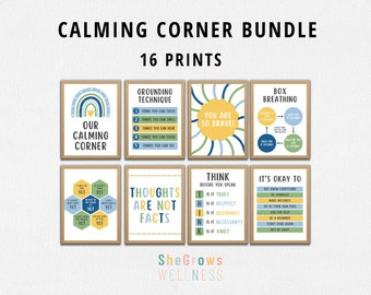 30 Calm Down Posters School Counselor Office Therapy Decor Boho ...