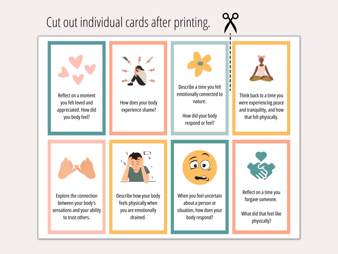 Somatic Therapy Journal Prompts, PTSD, Trauma Therapy, Counseling Tool ...