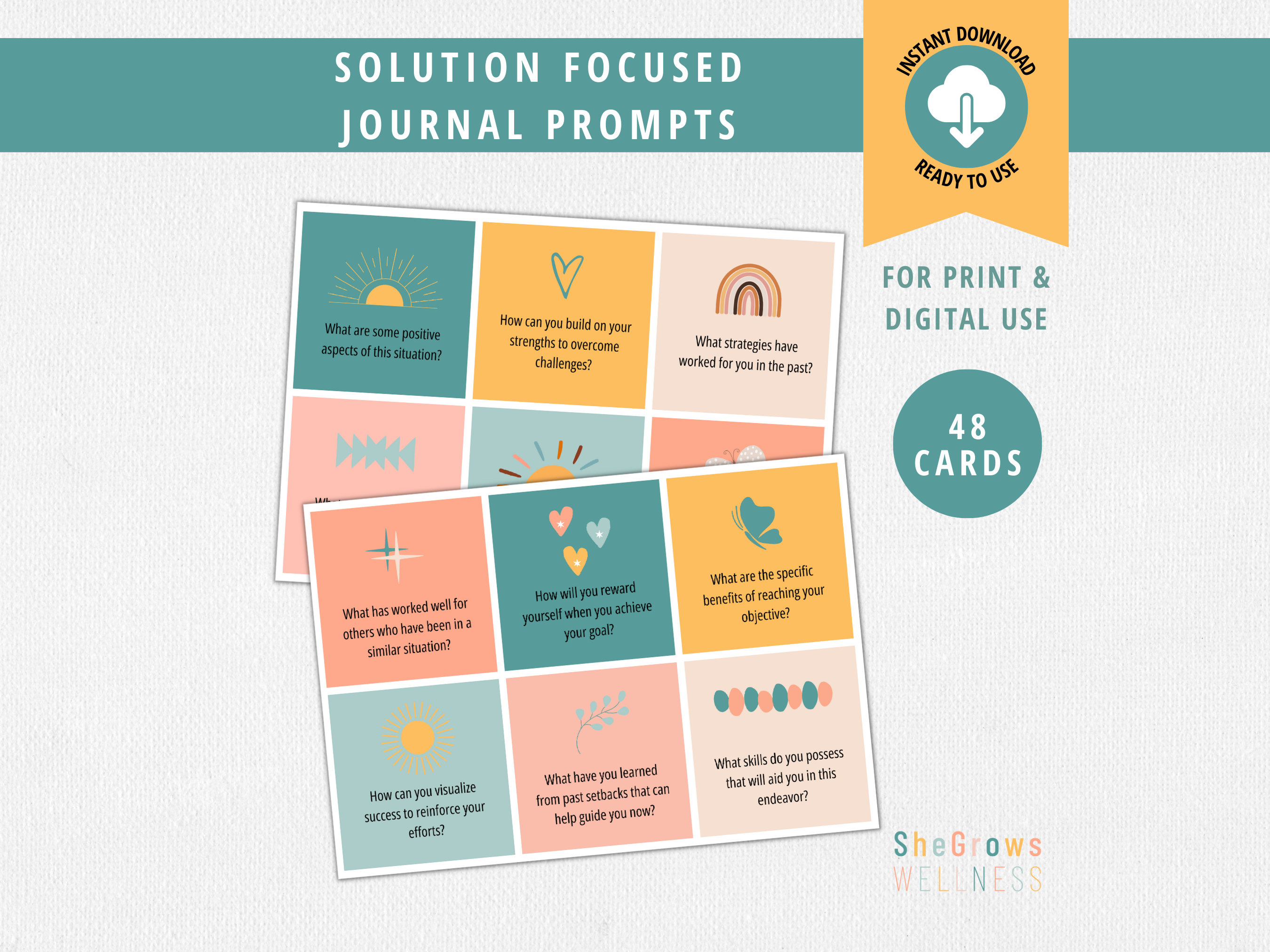 Solution Focused Therapy Question Cards, Coping Skills, Therapy Office ...