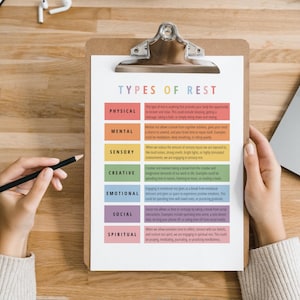 Types of Rest, Therapy Office Decor, School Counselor, CBT Print ...