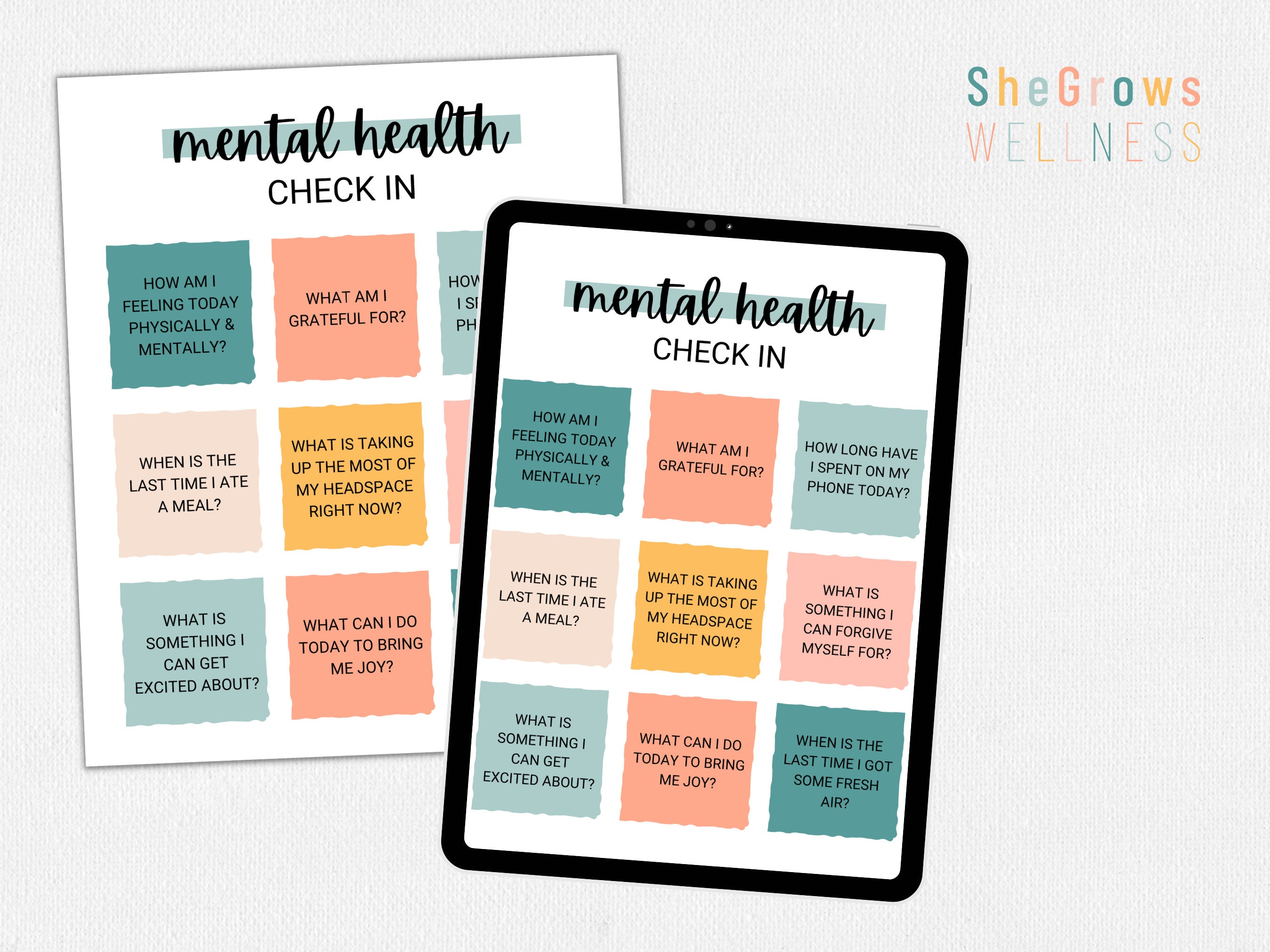Mental Health Check In, Therapy Office Decor, Self-care Poster ...