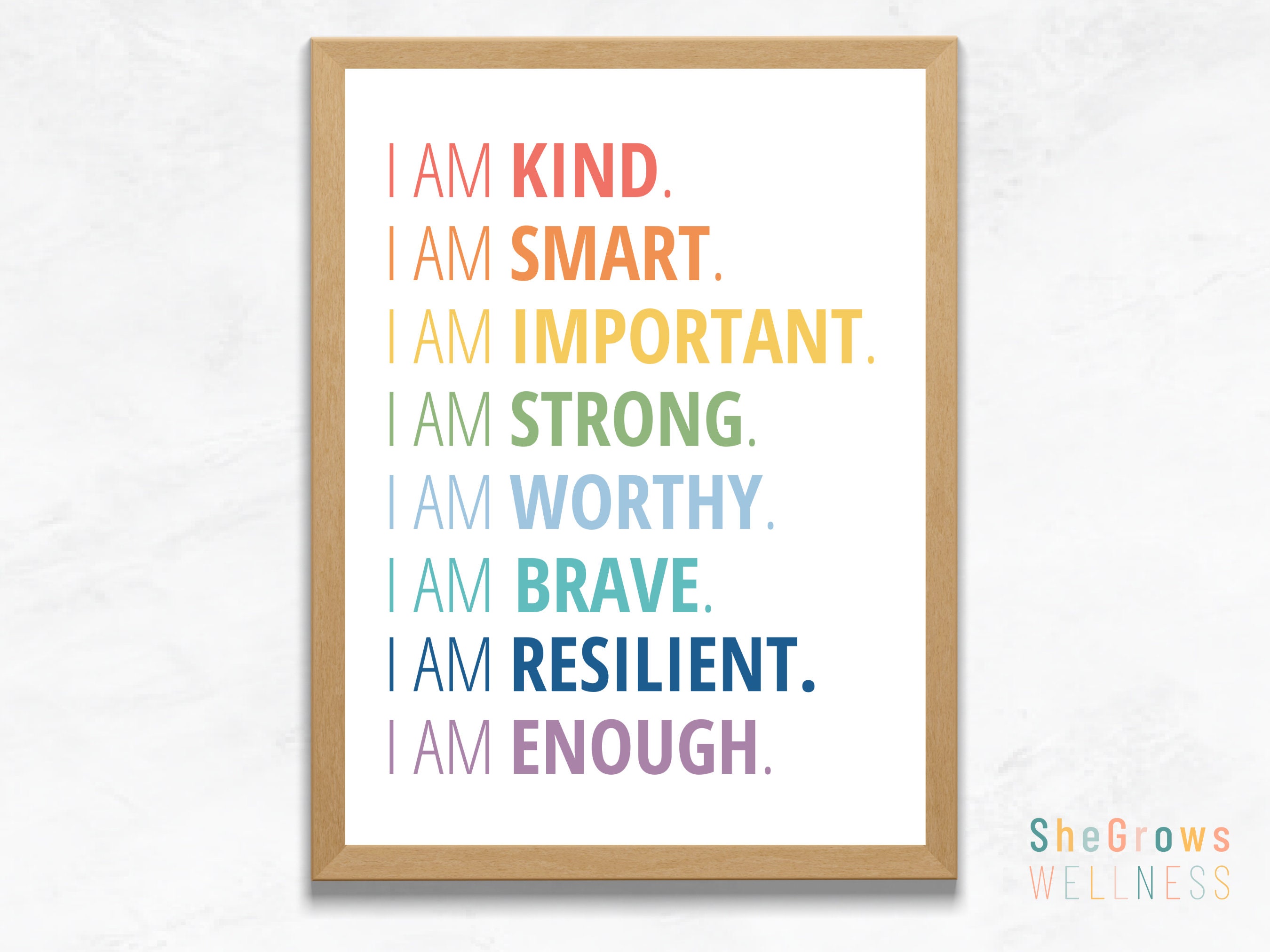 Positive Affirmations for Kids, Feelings Poster, Calming Corner ...