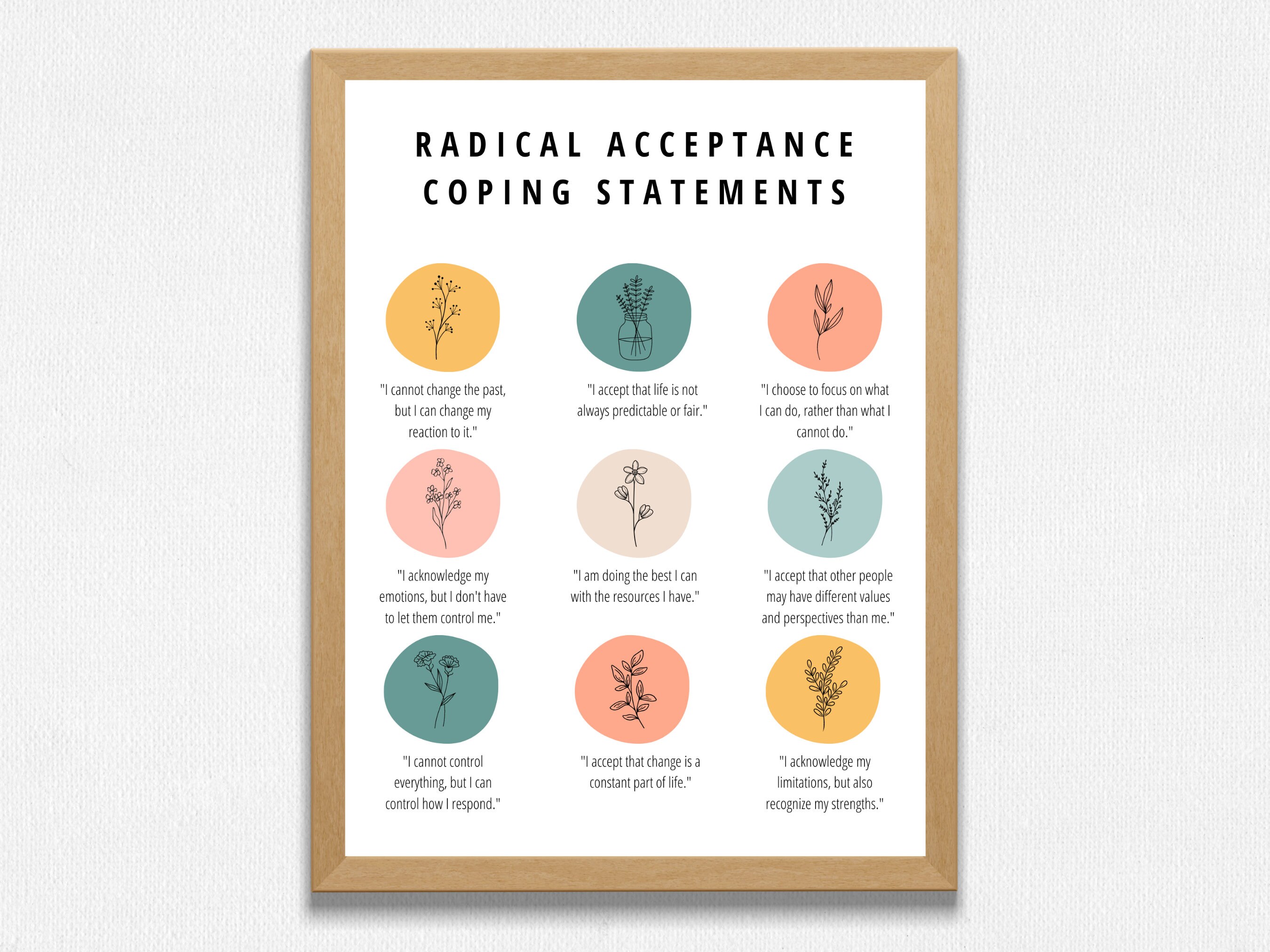 DBT Skills, Radical Acceptance, Coping Skills, Therapy Office Decor ...