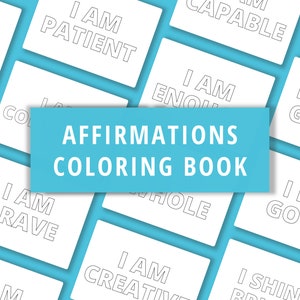 Affirmations Coloring Book, Mental Health Coloring Pages, Therapy ...