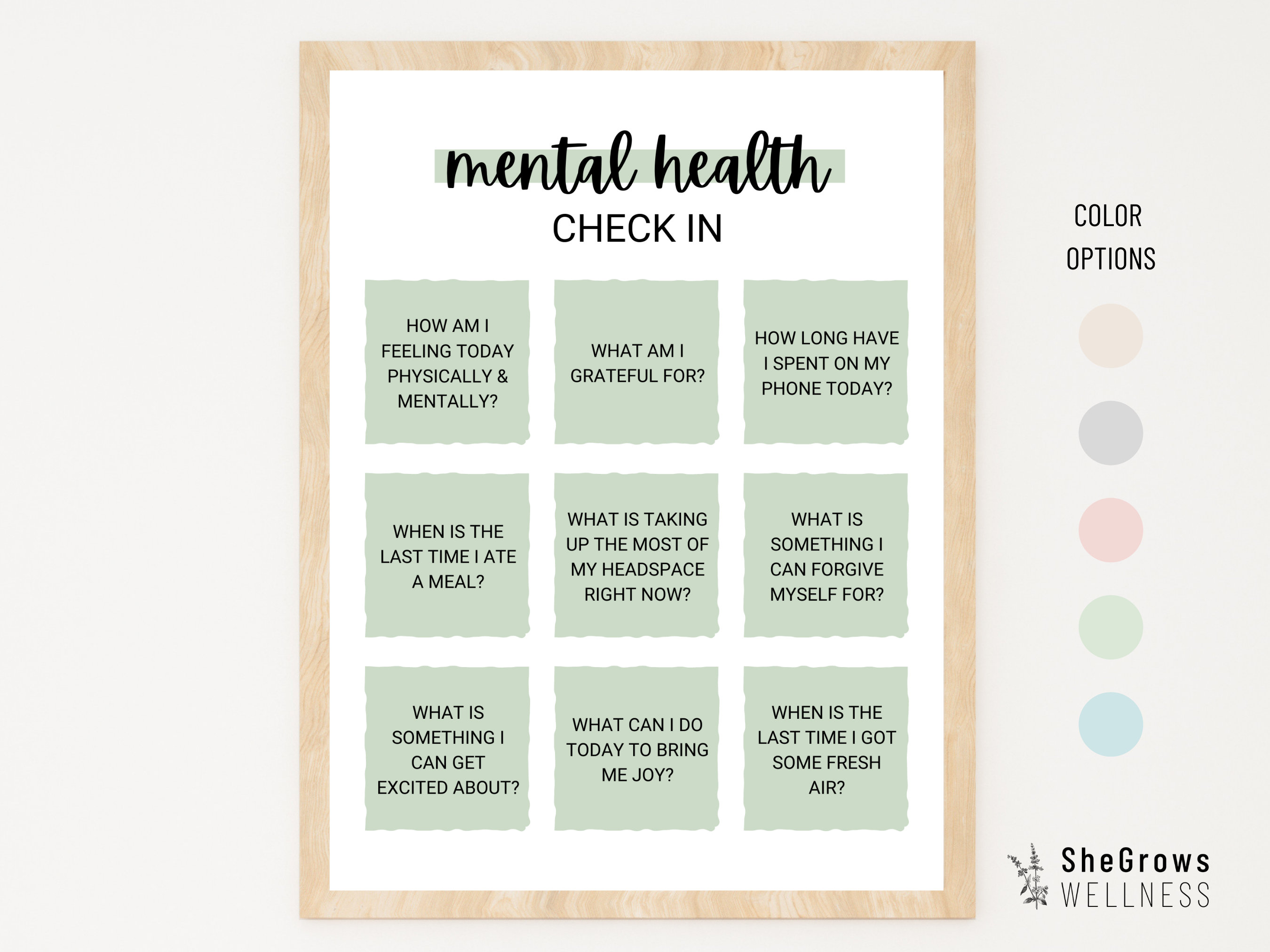 Mental Health Check In Therapy Office Decor Self-care - Etsy