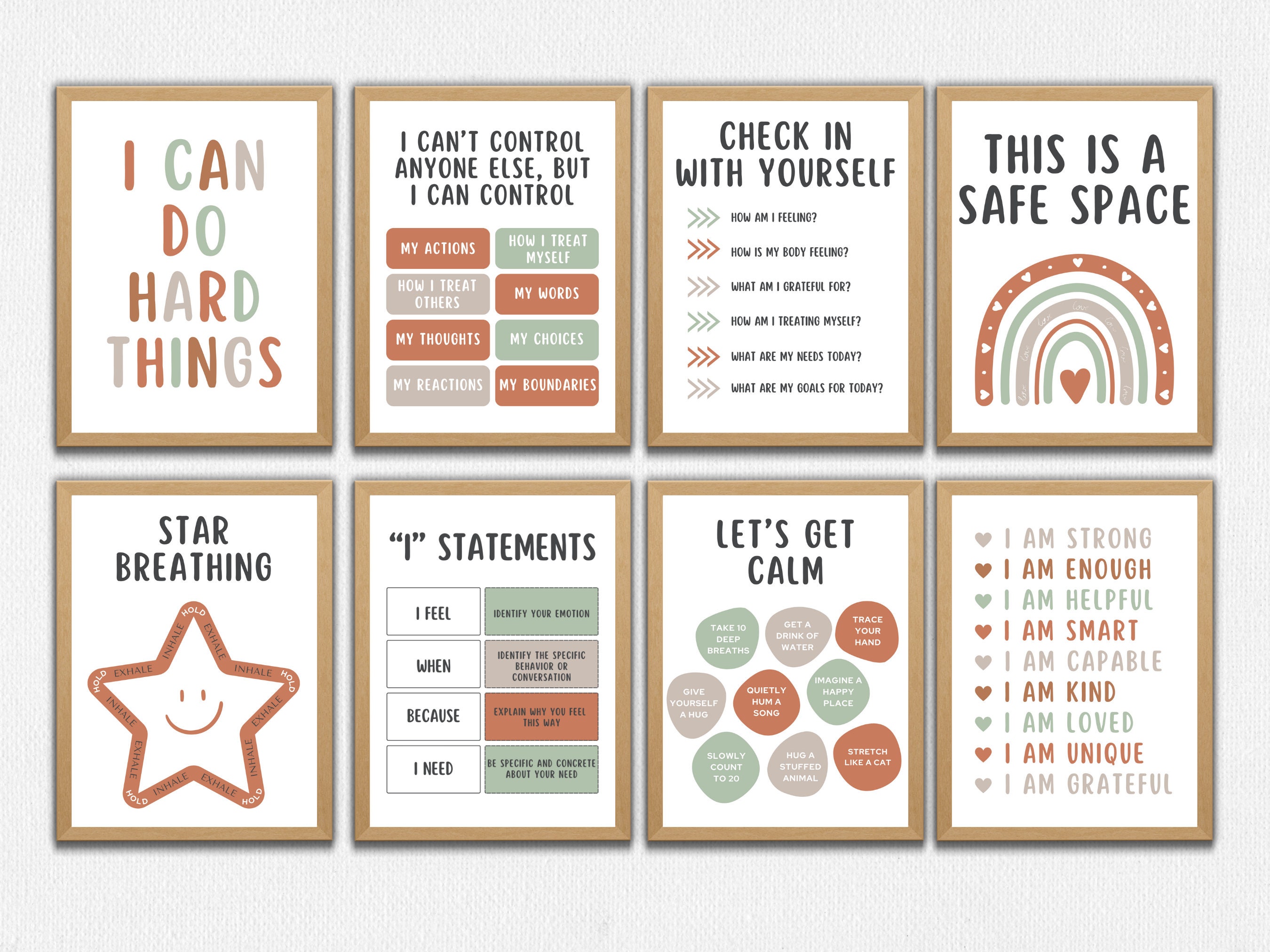 Calming Corner Poster Bundle, School Counselor, Therapy Office Decor ...