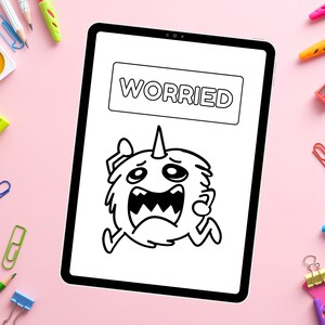 Kids Coloring Book Activity, Mood Monsters, Play Therapy, Calming ...