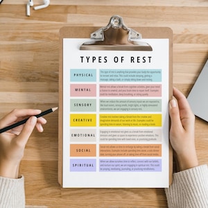 Types of Rest, Therapy Office Decor, Burnout Prevention, Stress ...