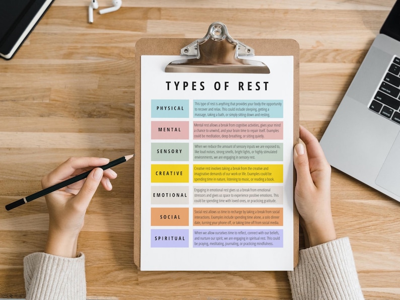 Types of Rest, Therapy Office Decor, Burnout Prevention, Stress ...