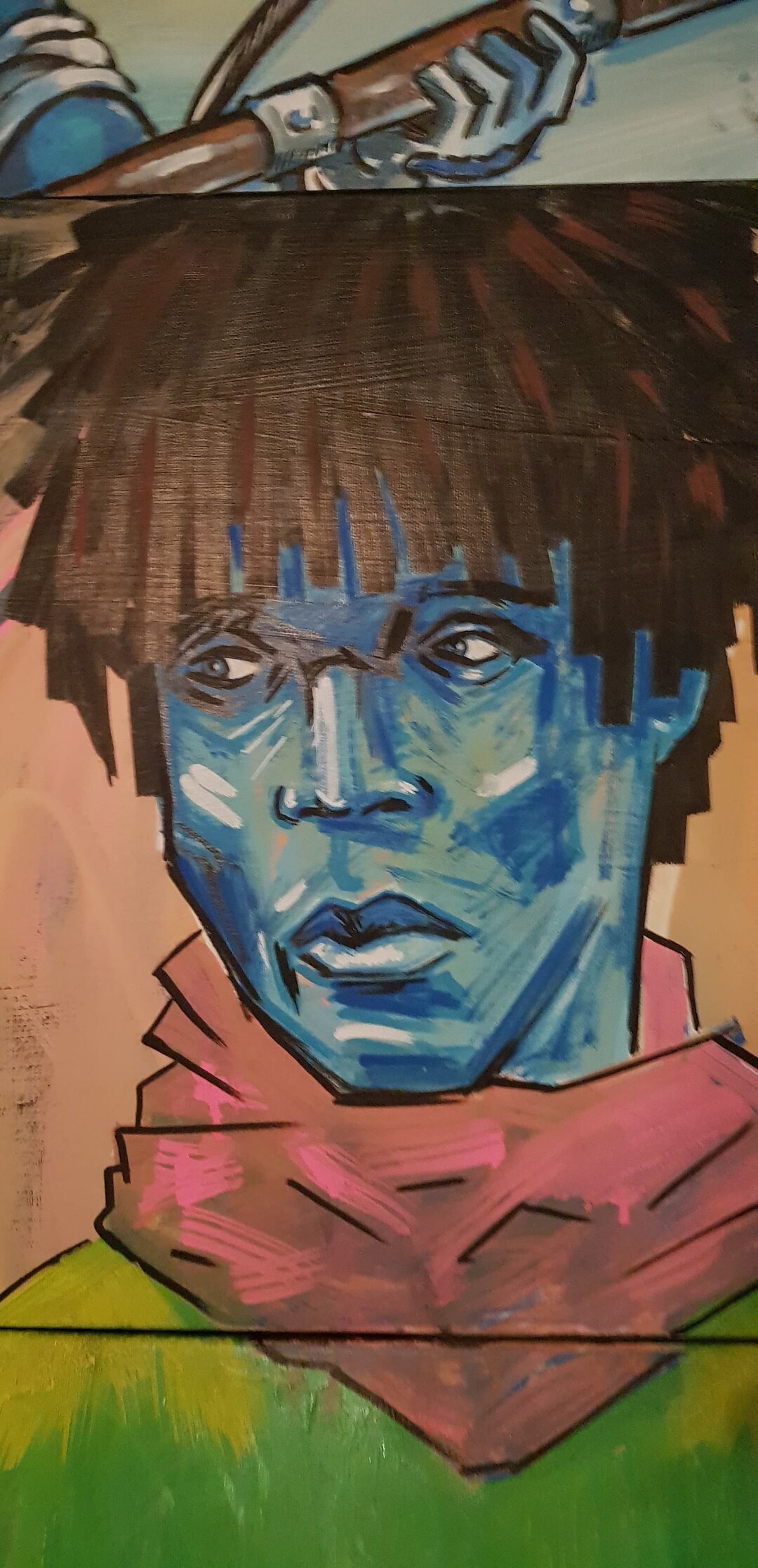 Hand Painted Picture Blue Skinned Man - Etsy