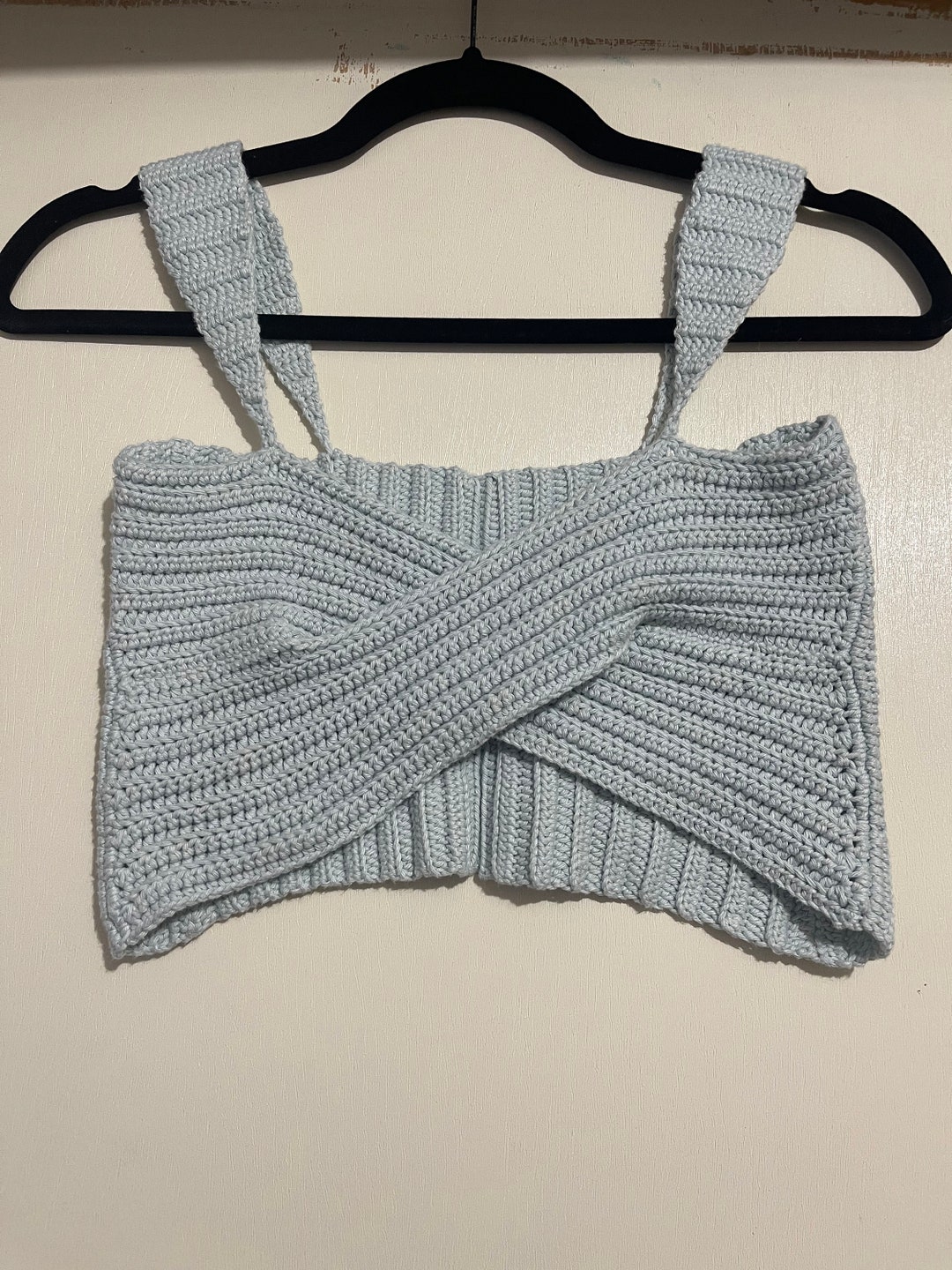 Handmade Light Blue Crochet Crop Top Women's Small - Etsy