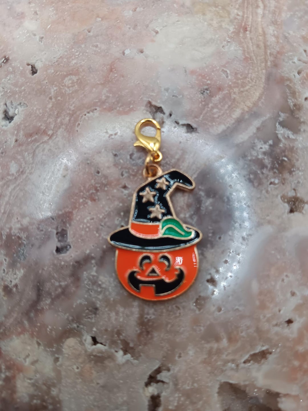Pumpkin Halloween Zipper Pull, Stitch Marker, Purse or Bag Charm - Etsy