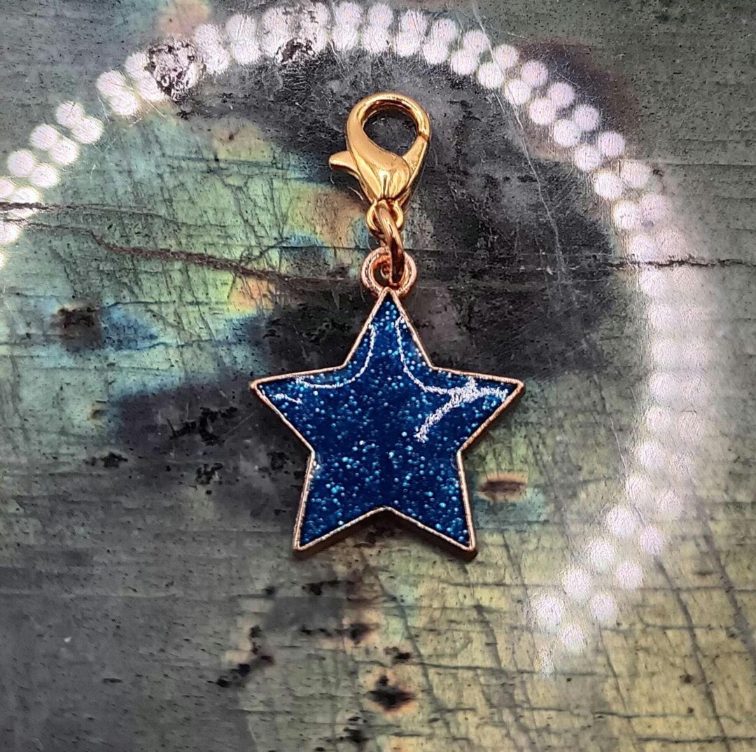 Blue Star Zipper Pull, Stitch Marker, Purse or Bag Charm - Etsy