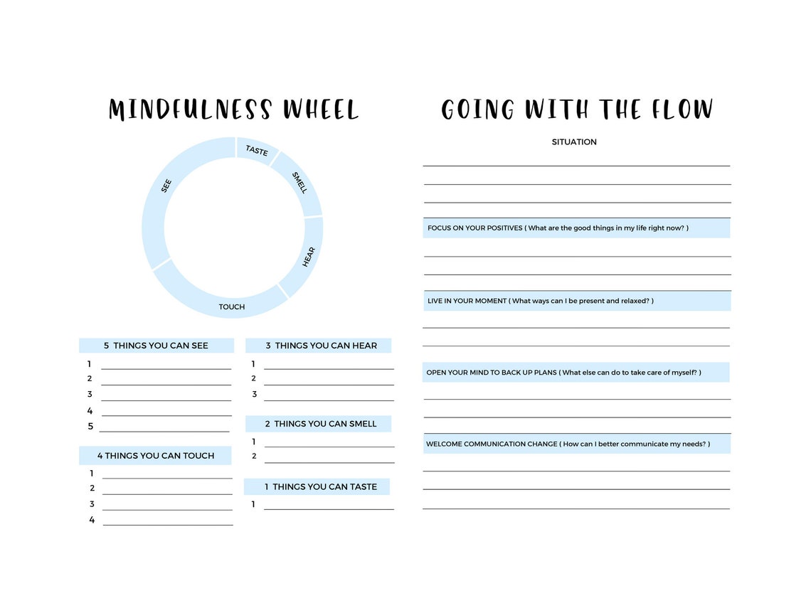 Therapy Journal Worksheets Mental Health Self Care Planner | Etsy