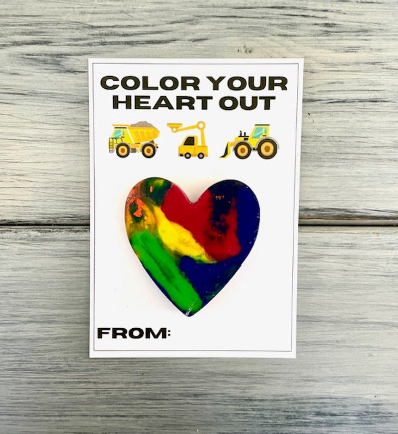 Color Your Heart Out Crayons,valentine's Day Class Favors,construction ...