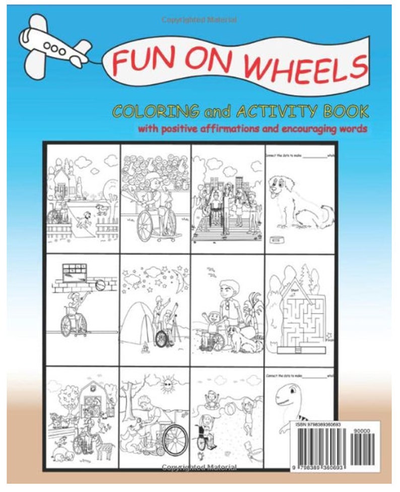 Fun on Wheels. Coloring Book, Activity Book, Kids Positive Affirmations ...